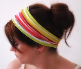Multi-colored Striped Wide Stretchy Headband Striped Hair Band on Luulla